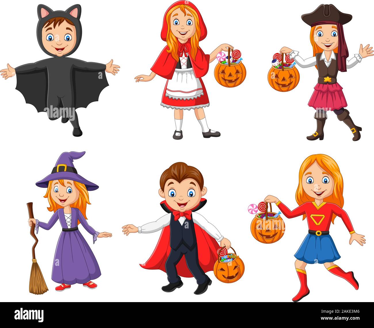 Group of cartoon kids wearing different costumes Stock Vector Image ...