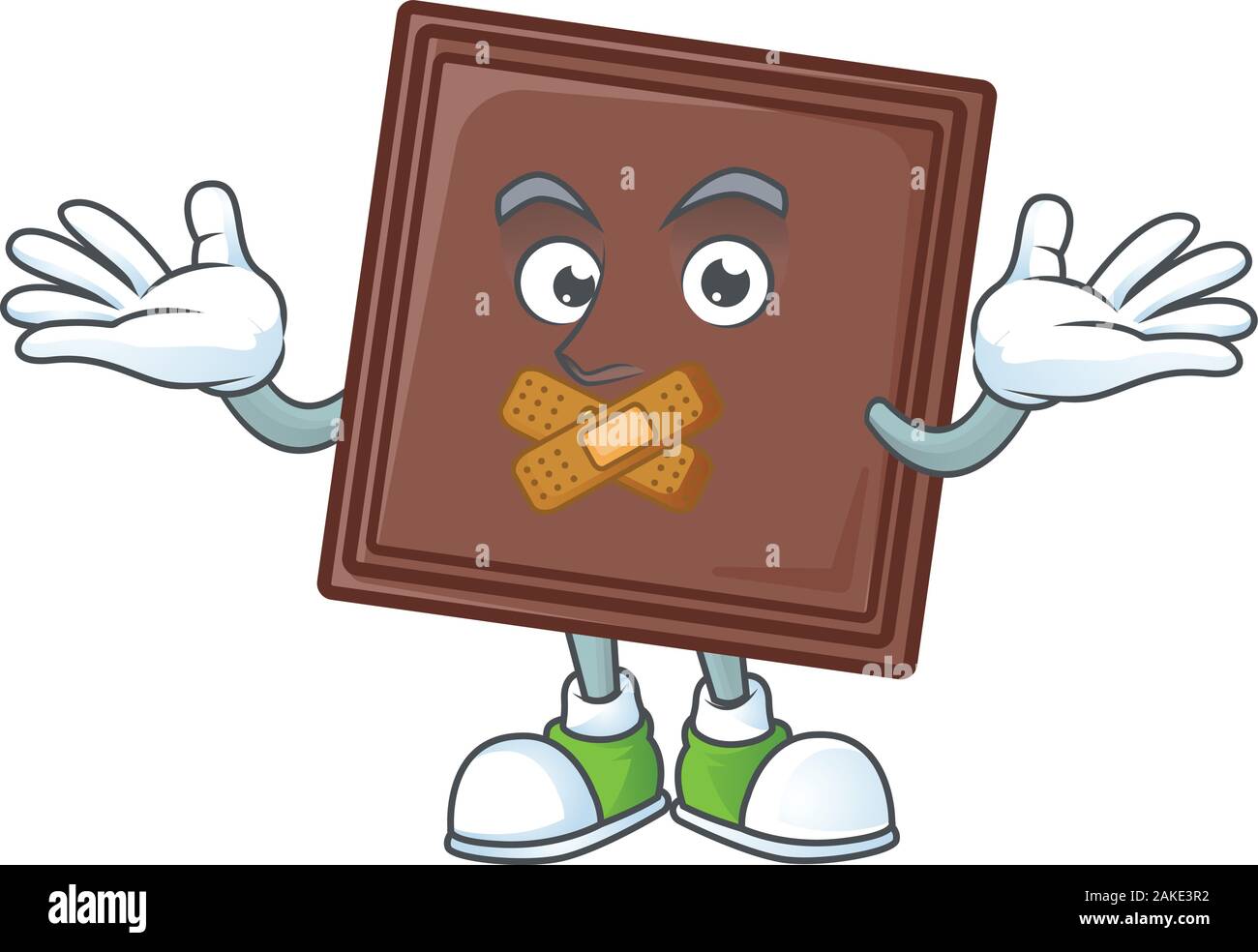 a silent gesture of one bite chocolate bar mascot cartoon character ...