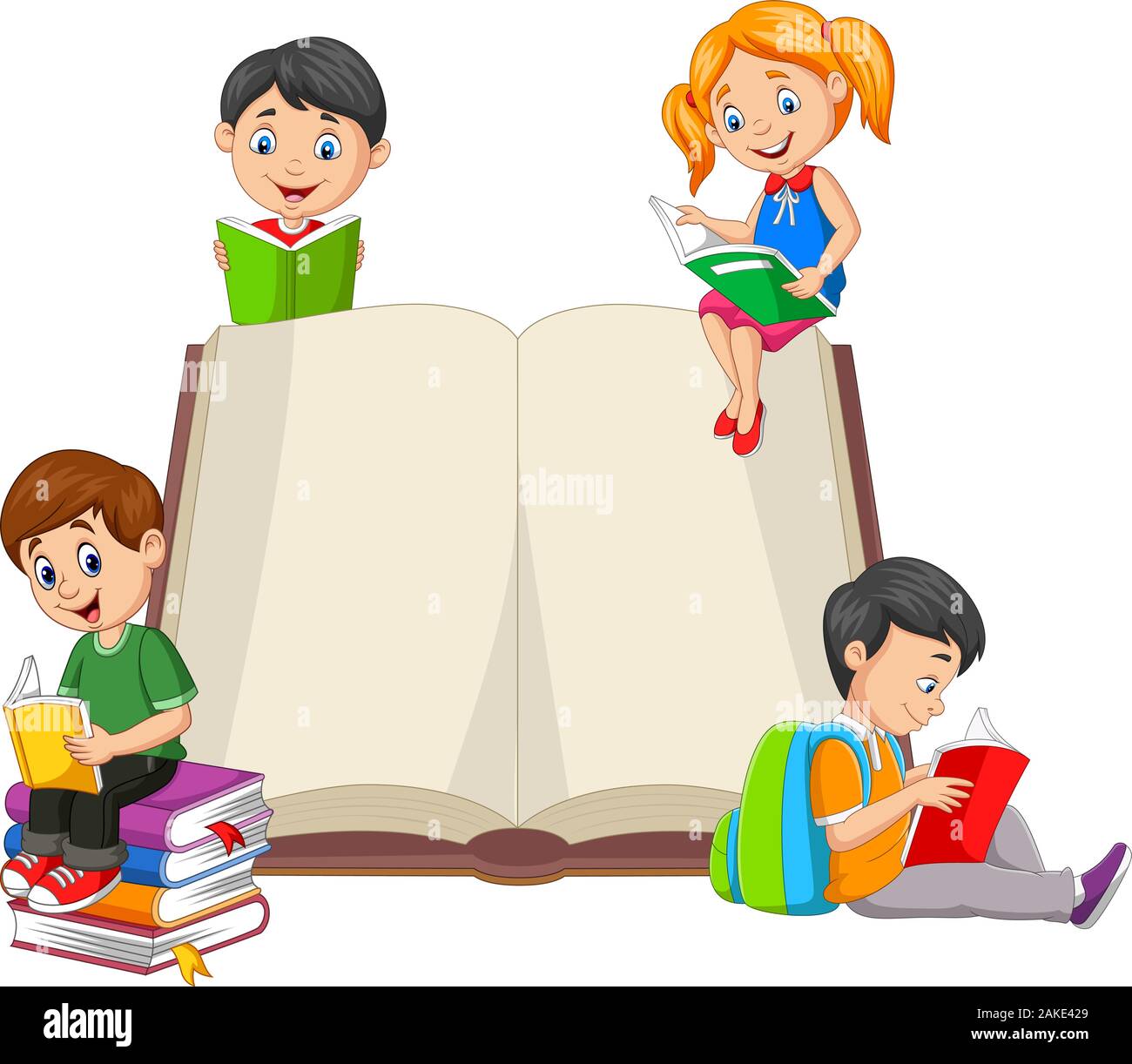A Child Reading A Book Images Clipart