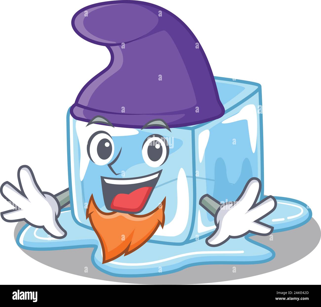 Funny ice cube cartoon mascot performed as an Elf Stock Vector Image ...