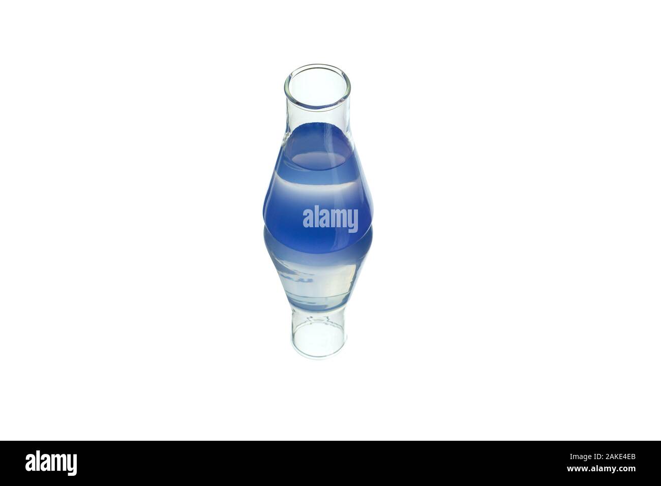 Test-tube with blue liquid isolated on white Stock Photo - Alamy