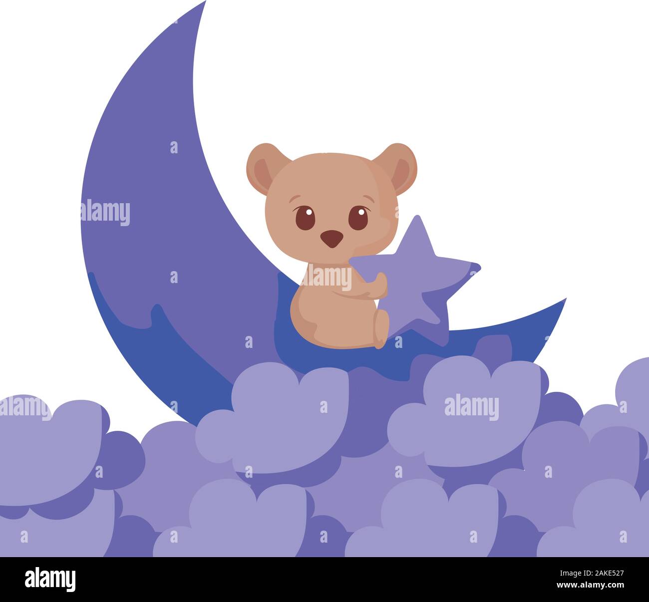 Cute bear cartoon and moon design, Animal zoo life nature character ...