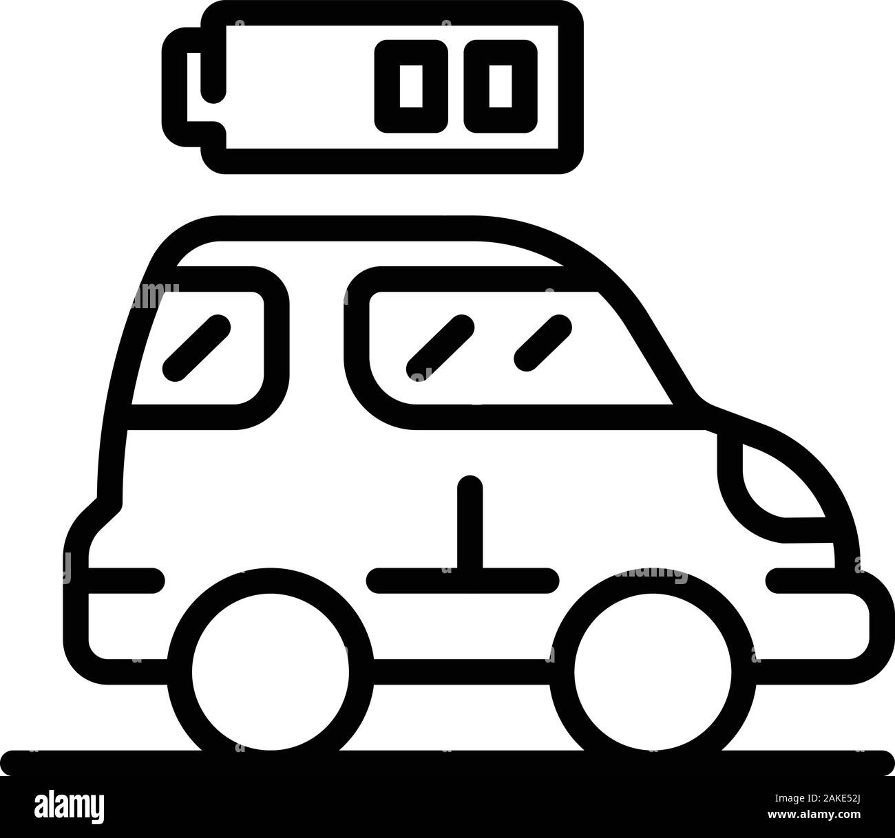 Car low battery icon, outline style Stock Vector Image & Art - Alamy