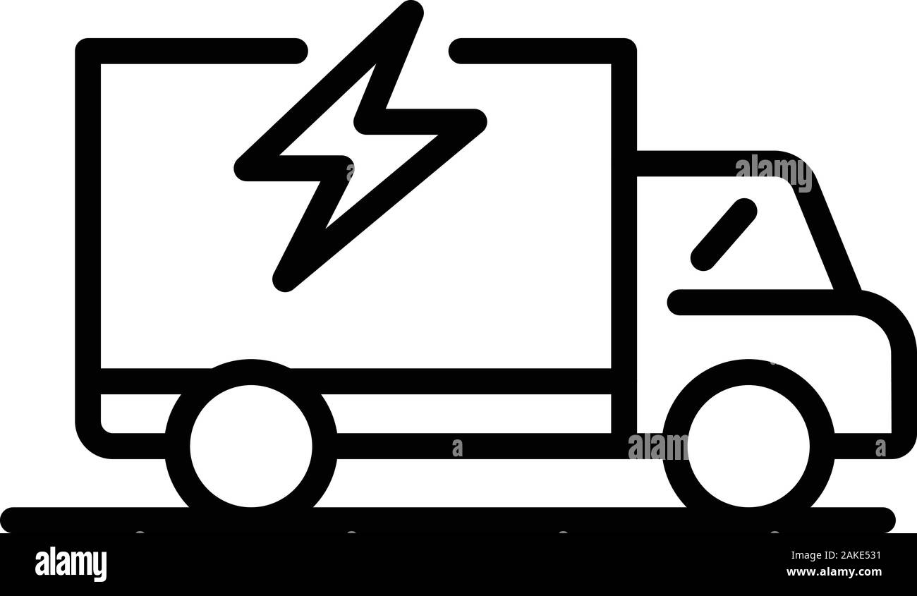 Electric truck icon, outline style Stock Vector Image & Art - Alamy