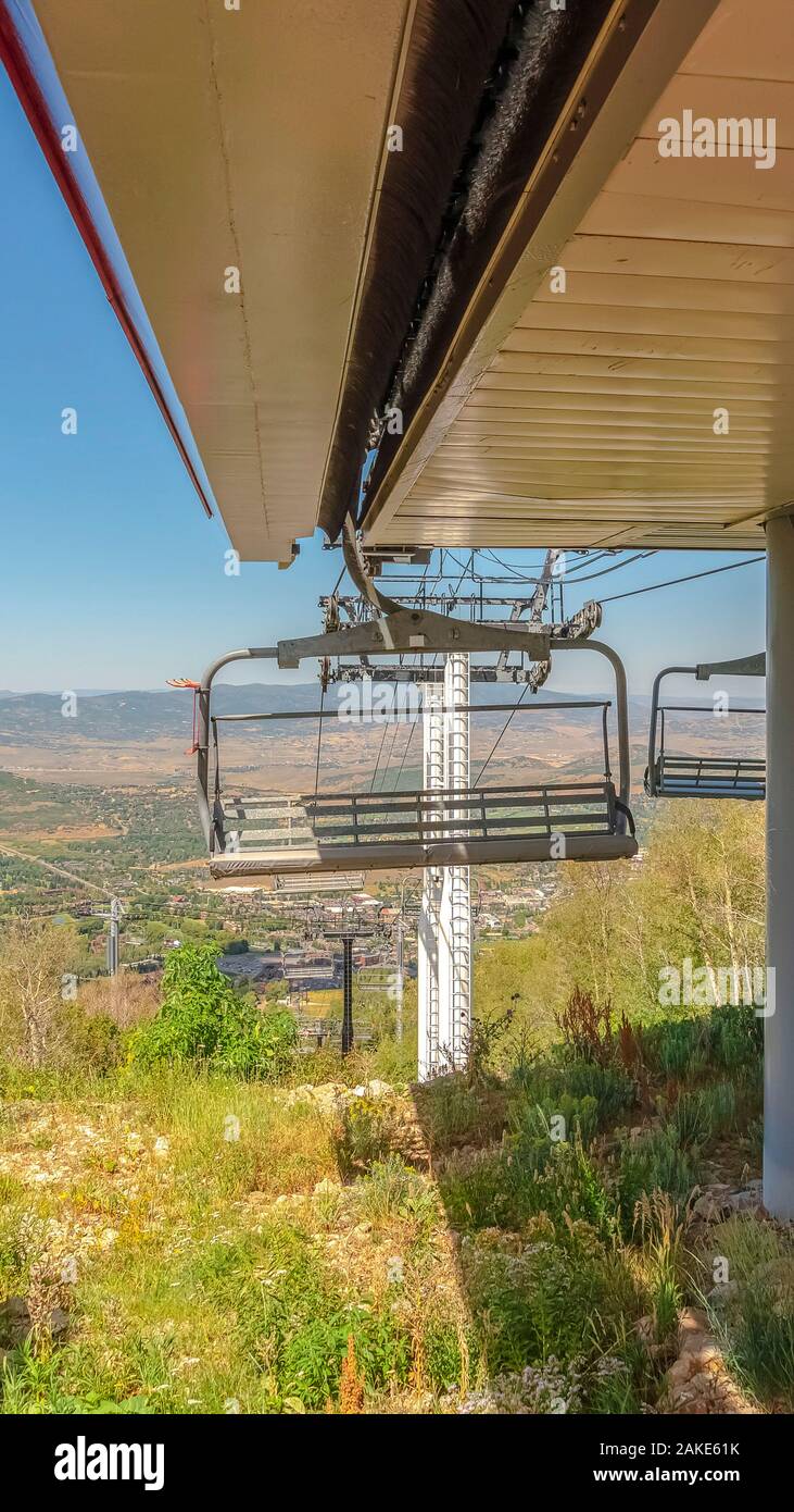 Vertical frame Views at a ski resort in Park City with hiking trails ...