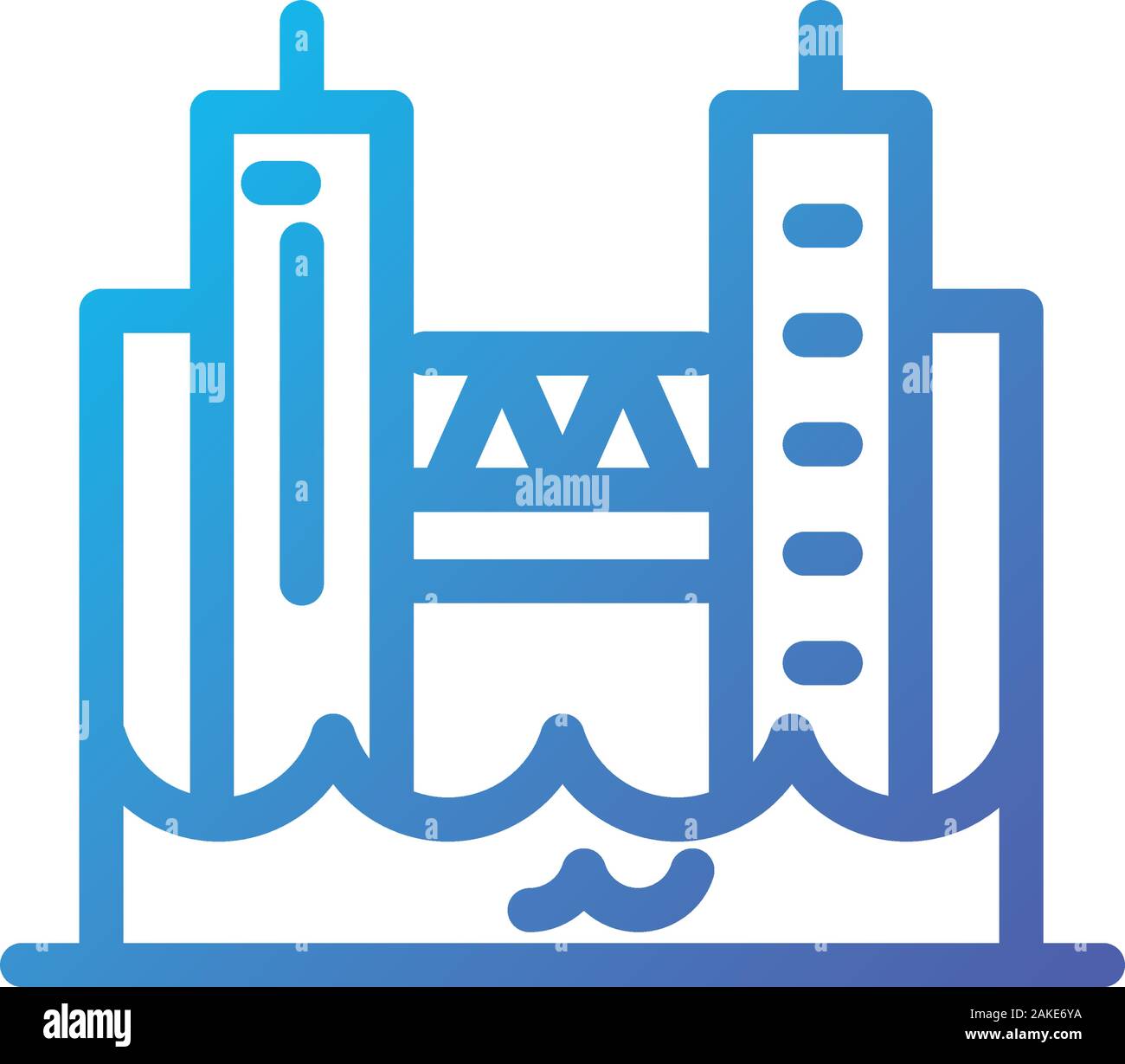 Bridge between buildings design, City architecture urban modern ...