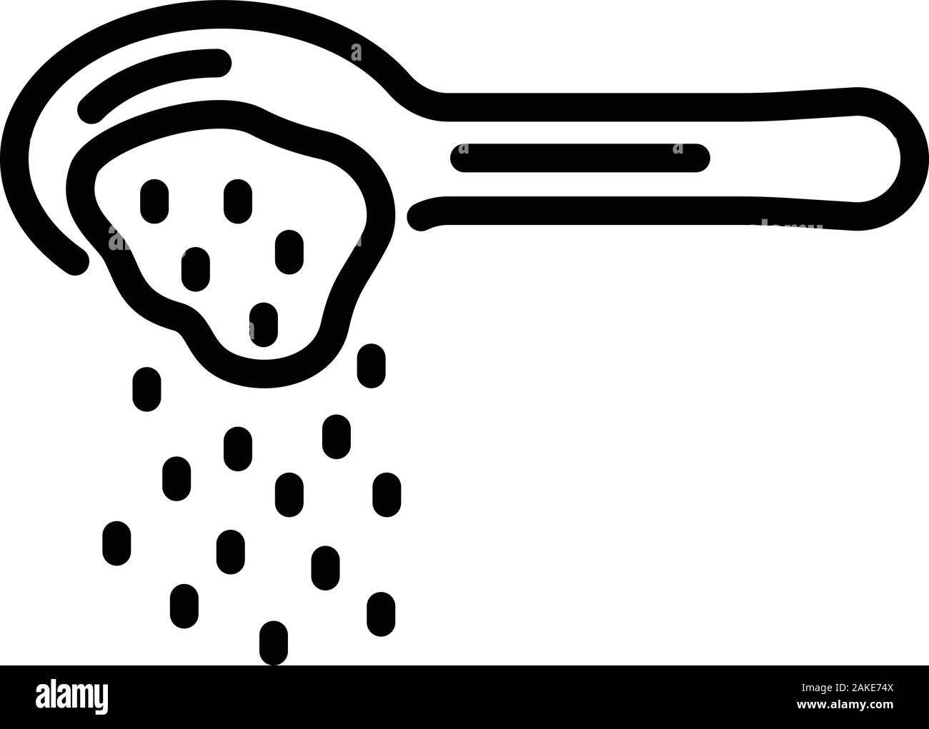 Sugar in spoon icon, outline style Stock Vector Image & Art - Alamy