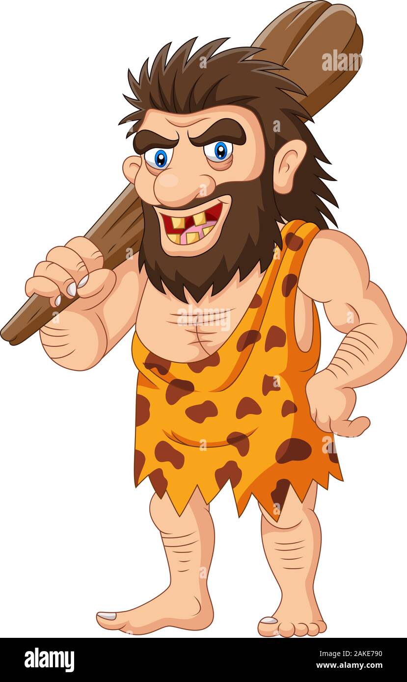 Cartoon caveman holding a club Stock Vector Image & Art - Alamy
