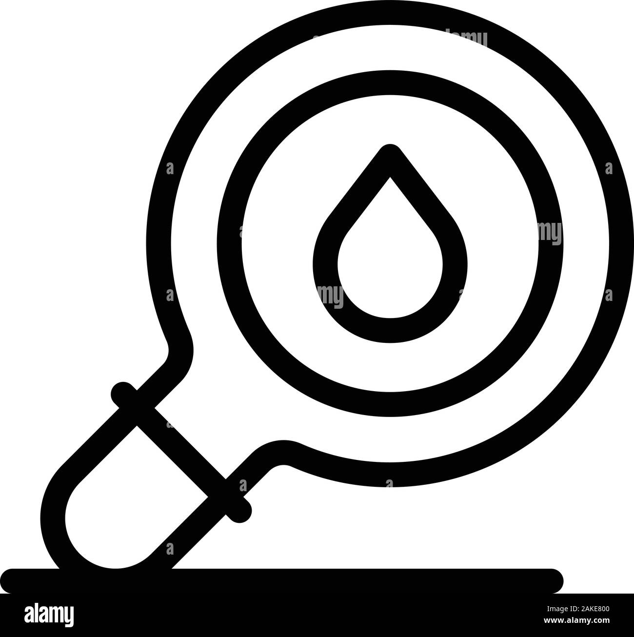 Water drop under magnifier icon, outline style Stock Vector Image & Art ...