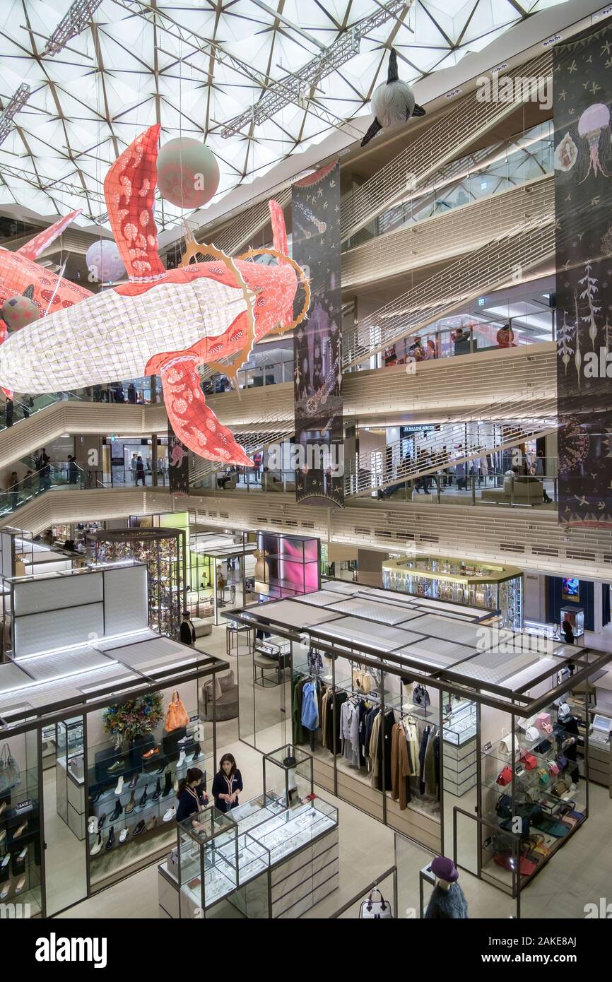 January 2020, Ginza Six fashion mall department store in Ginza Tokyo ...