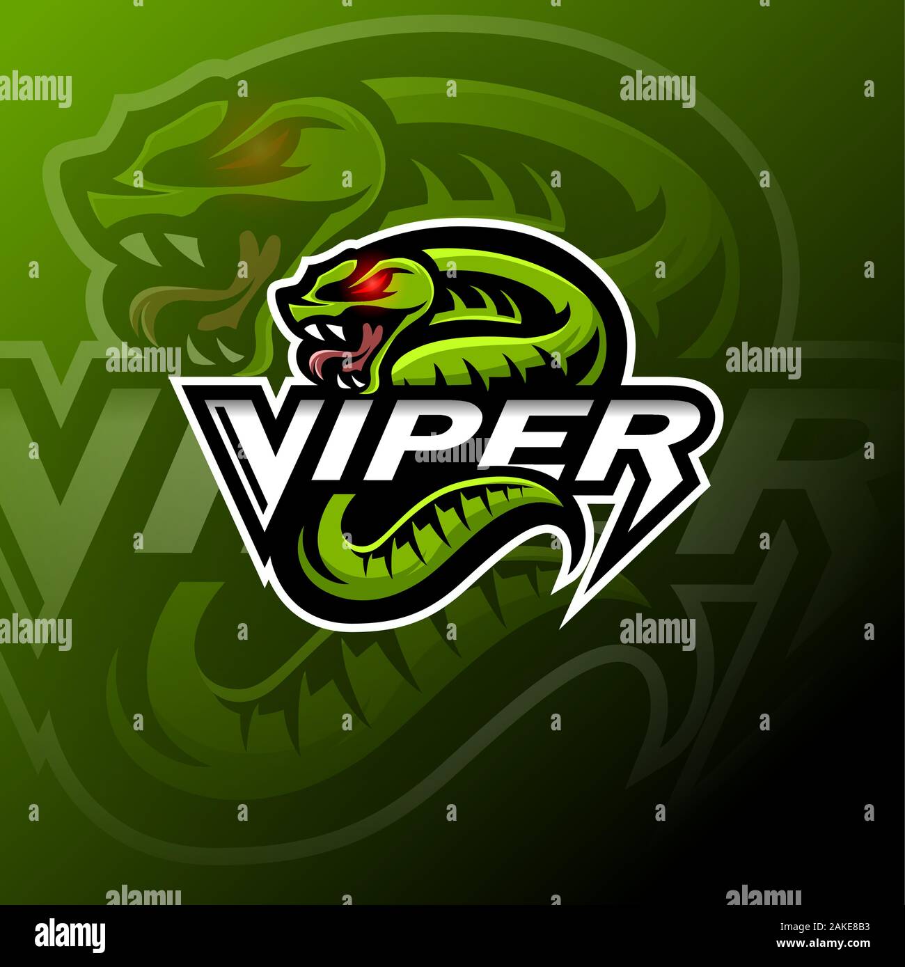 Green viper snake mascot logo design Stock Vector Image & Art - Alamy