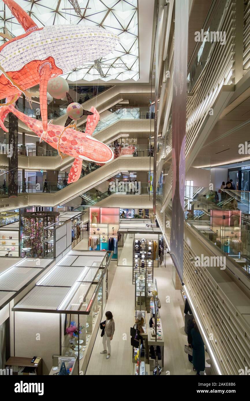 January 2020, Ginza Six fashion mall department store in Ginza Tokyo ...