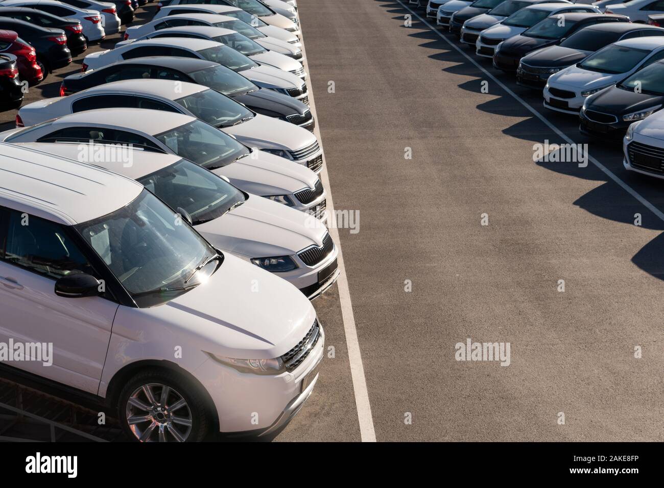 Cars in a rows. Used car sales Stock Photo - Alamy