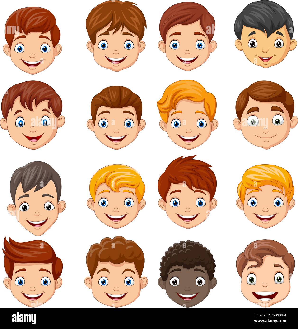 Set of cartoon children head Stock Vector Image & Art - Alamy