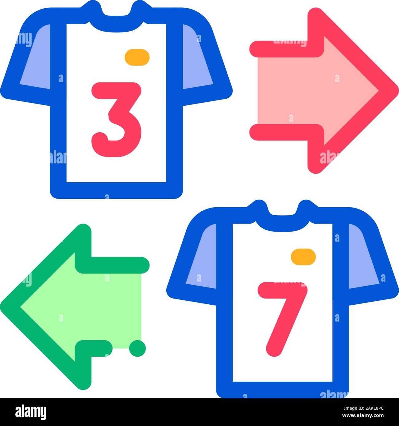 Teams T-shirt Exchange Icon Outline Illustration Stock Vector Image ...