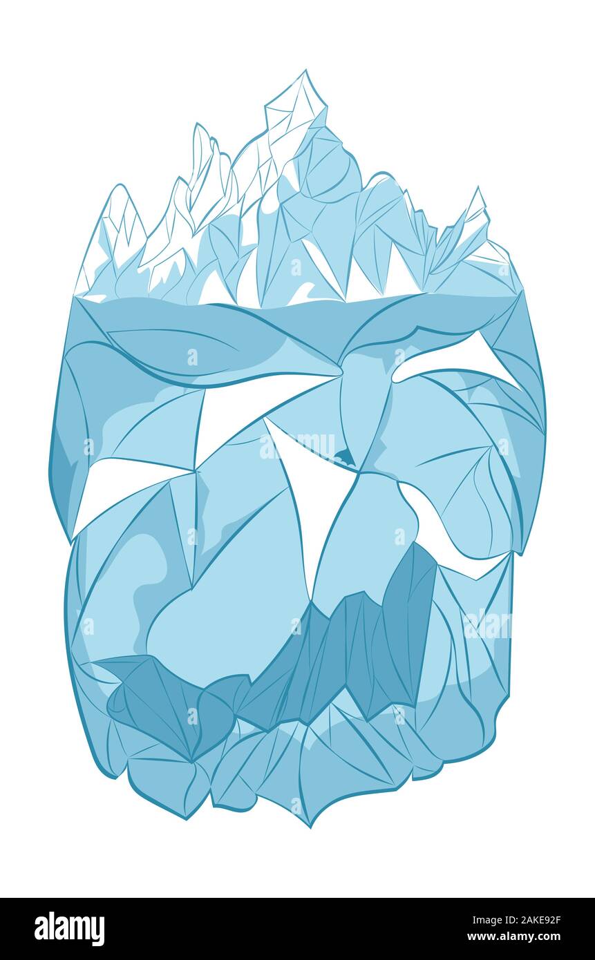 Design of an abstract cartoon iceberg, floating mass of ice Stock ...