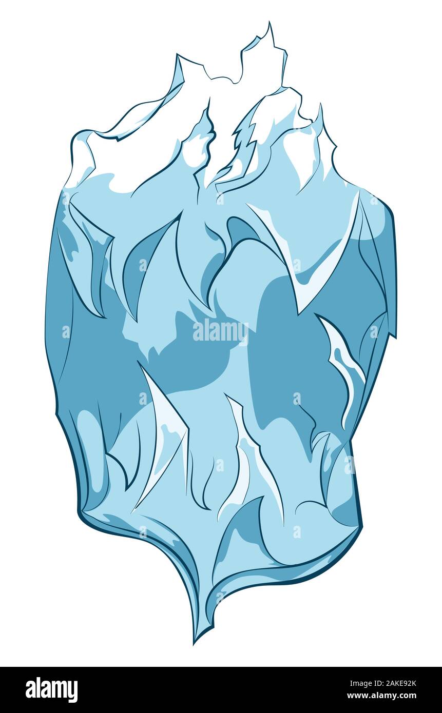 Design of an abstract cartoon iceberg, floating mass of ice Stock ...
