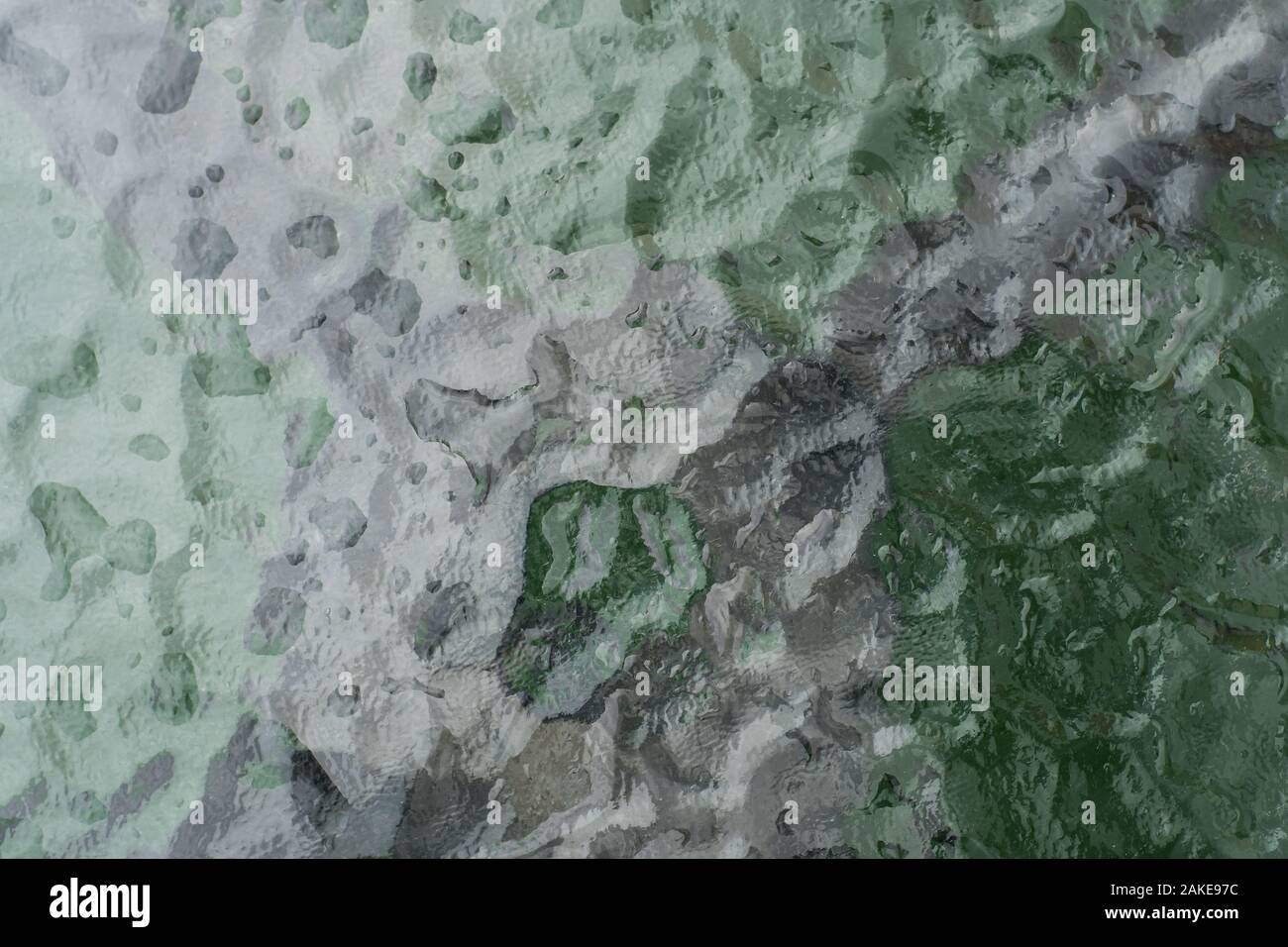 Blurred patterned wet window in cafe. Outdoor Stock Photo - Alamy