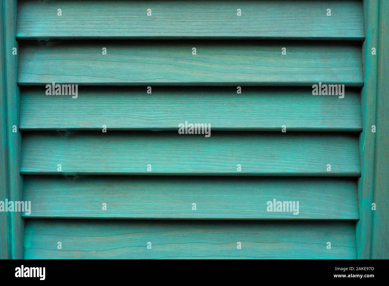 Cyan window with wooden shutter. Closeup wooden awning Stock Photo - Alamy