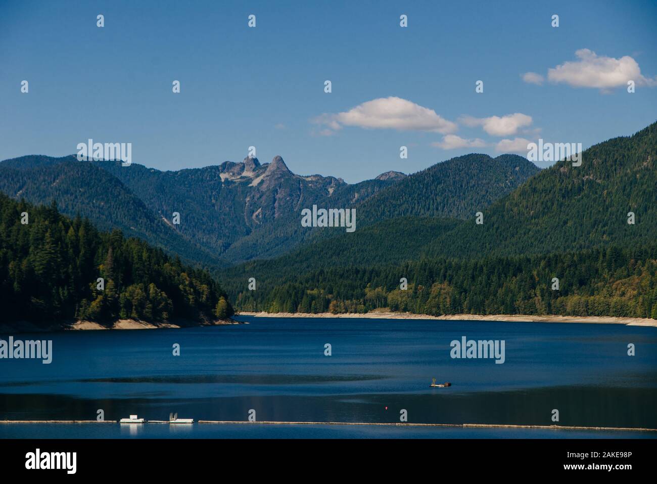 Capilano River and the lions mountain at sunset Stock Photo - Alamy