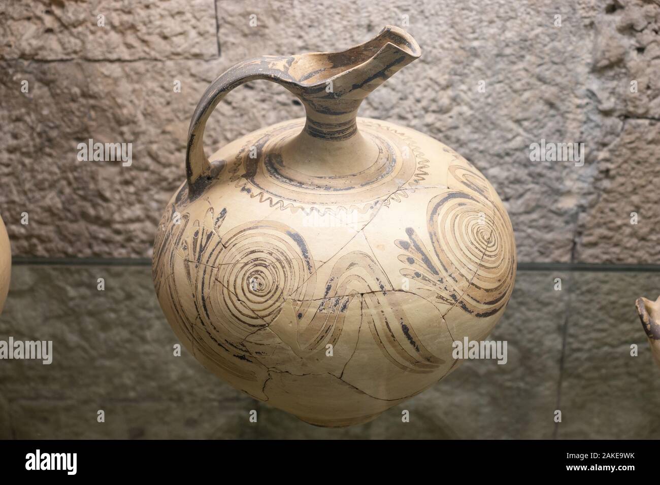 Beaked jug ewer decorated with spirals from ancient greece athens Stock Photo - Alamy