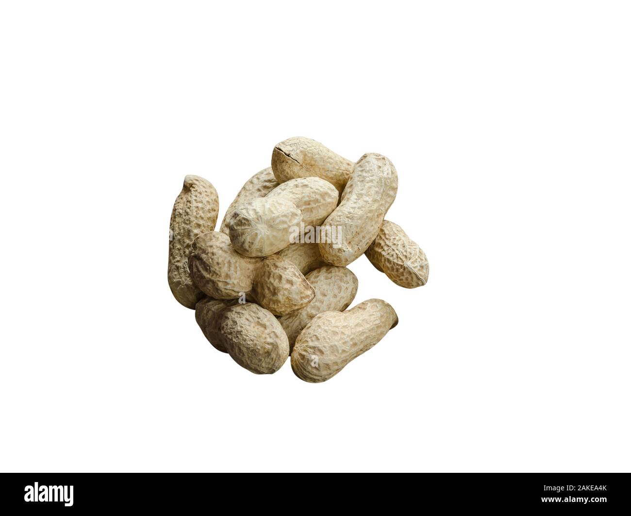 Raw peanuts scattered isolated on white background Stock Photo - Alamy
