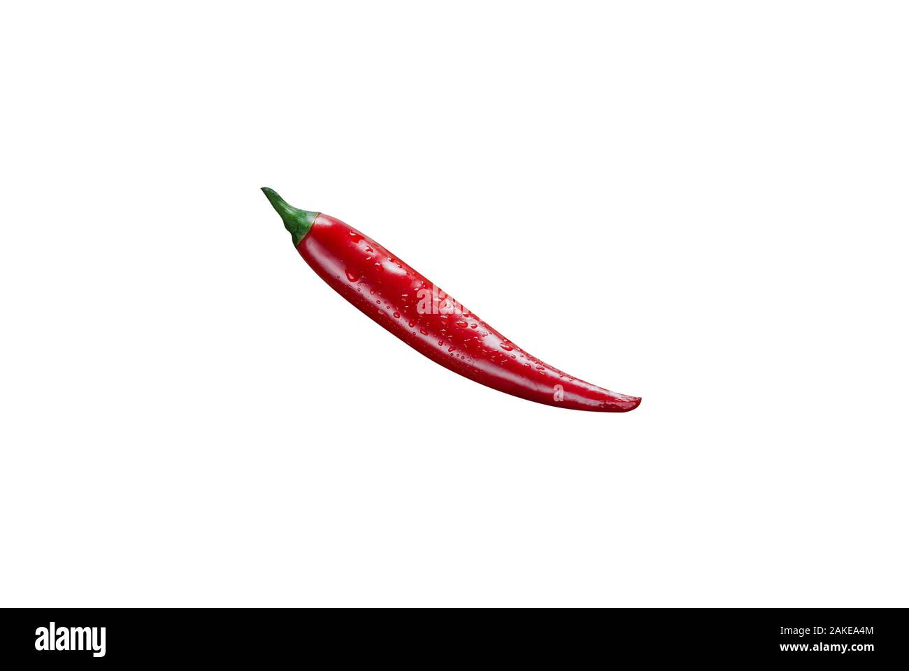 Red chilli isolated. Top view photo. Closeup Stock Photo - Alamy