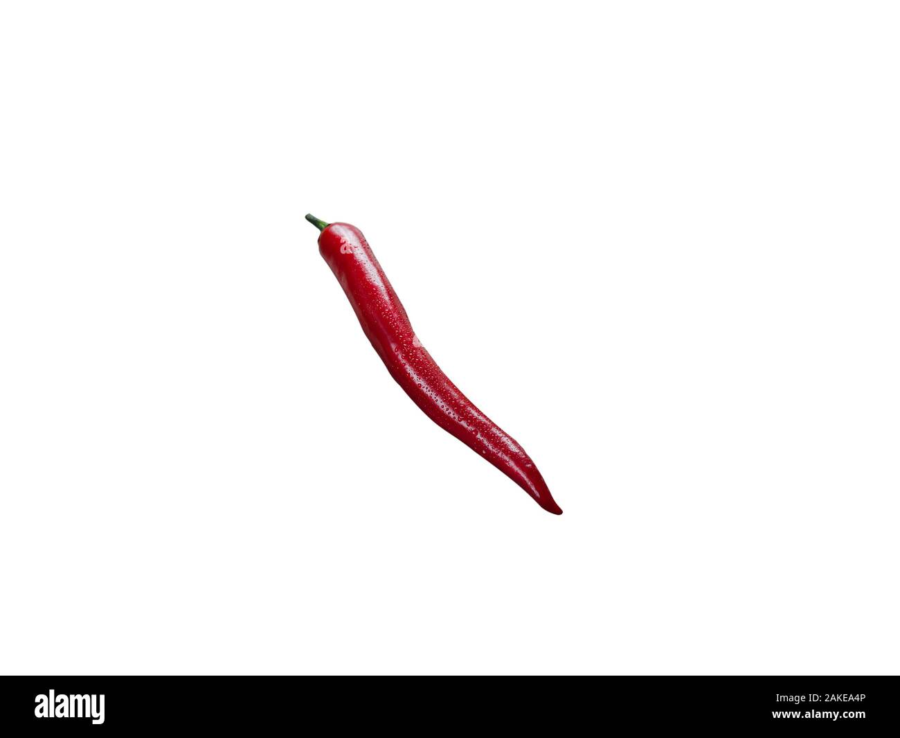 Red chilli isolated. Top view photo. Closeup Stock Photo - Alamy