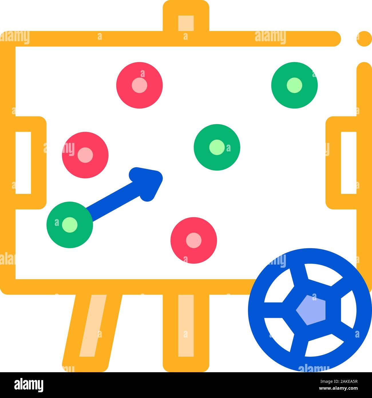 Soccer Strategy On Desk Icon Outline Illustration Stock Vector Image ...