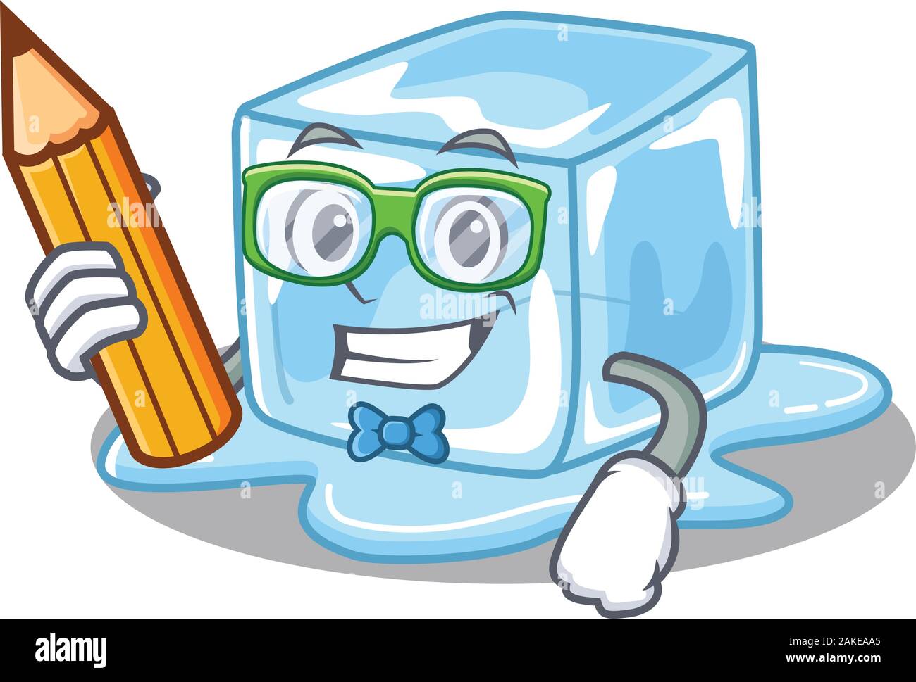 A picture of Student ice cube character holding pencil Stock Vector ...