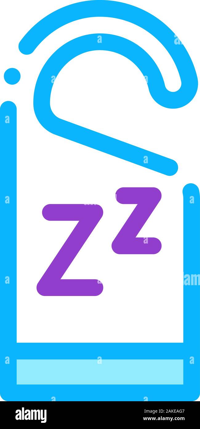 Hotel Handle Label Zzz Icon Outline Illustration Stock Vector Image ...