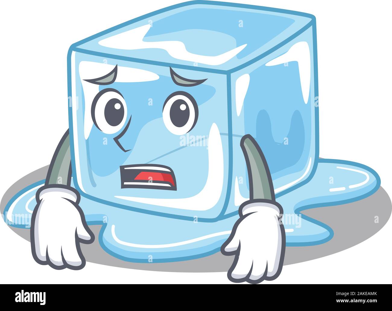 A picture of ice cube showing afraid look face Stock Vector Image & Art ...