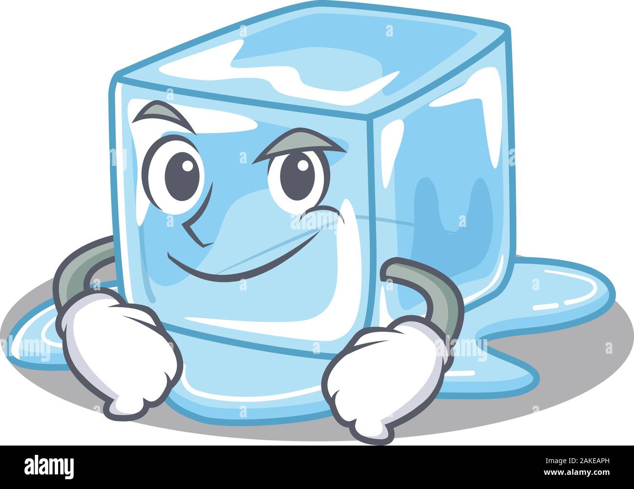 Cool ice cube mascot character with Smirking face Stock Vector Image ...