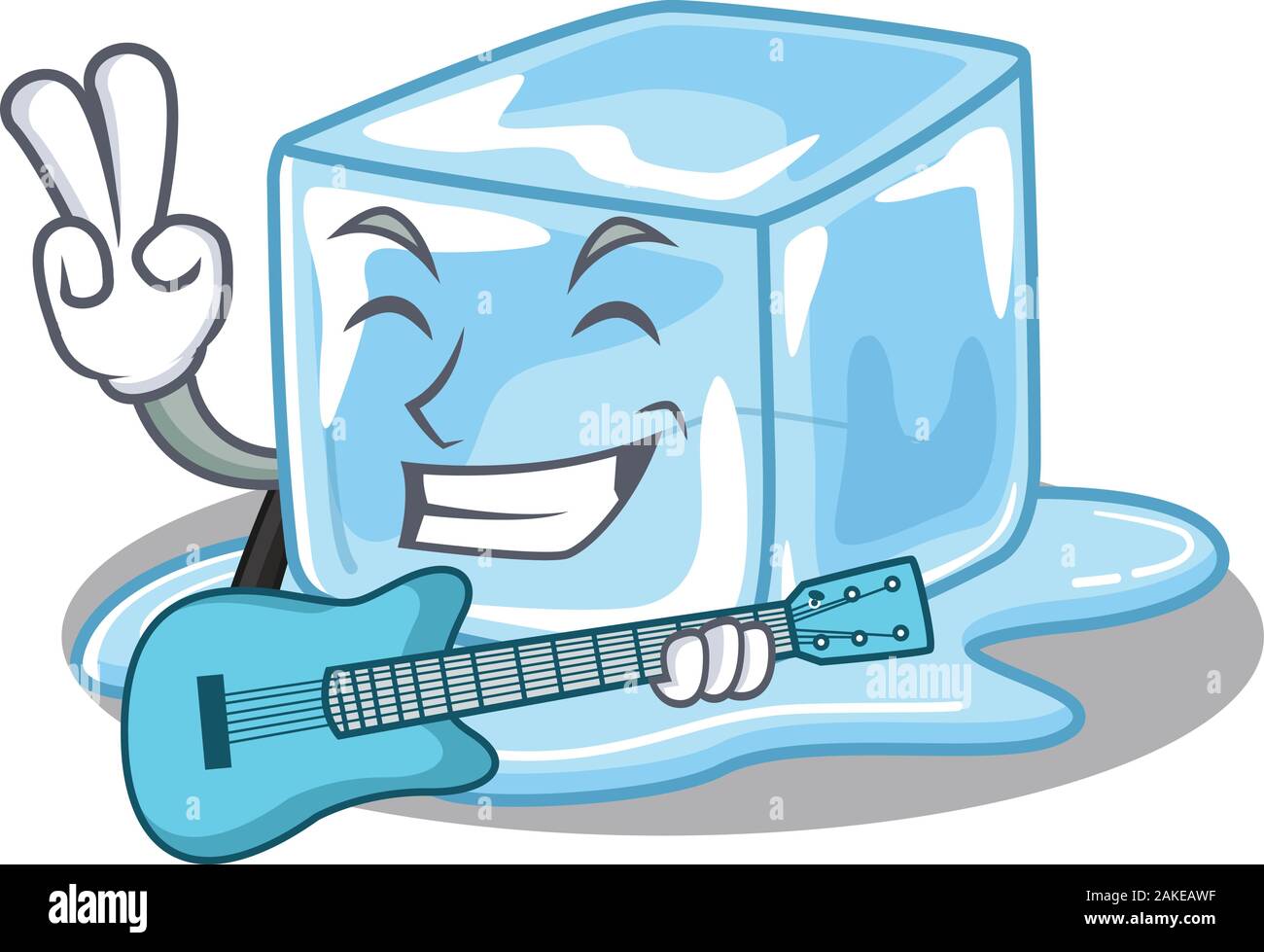 A mascot of ice cube performance with guitar Stock Vector Image & Art ...