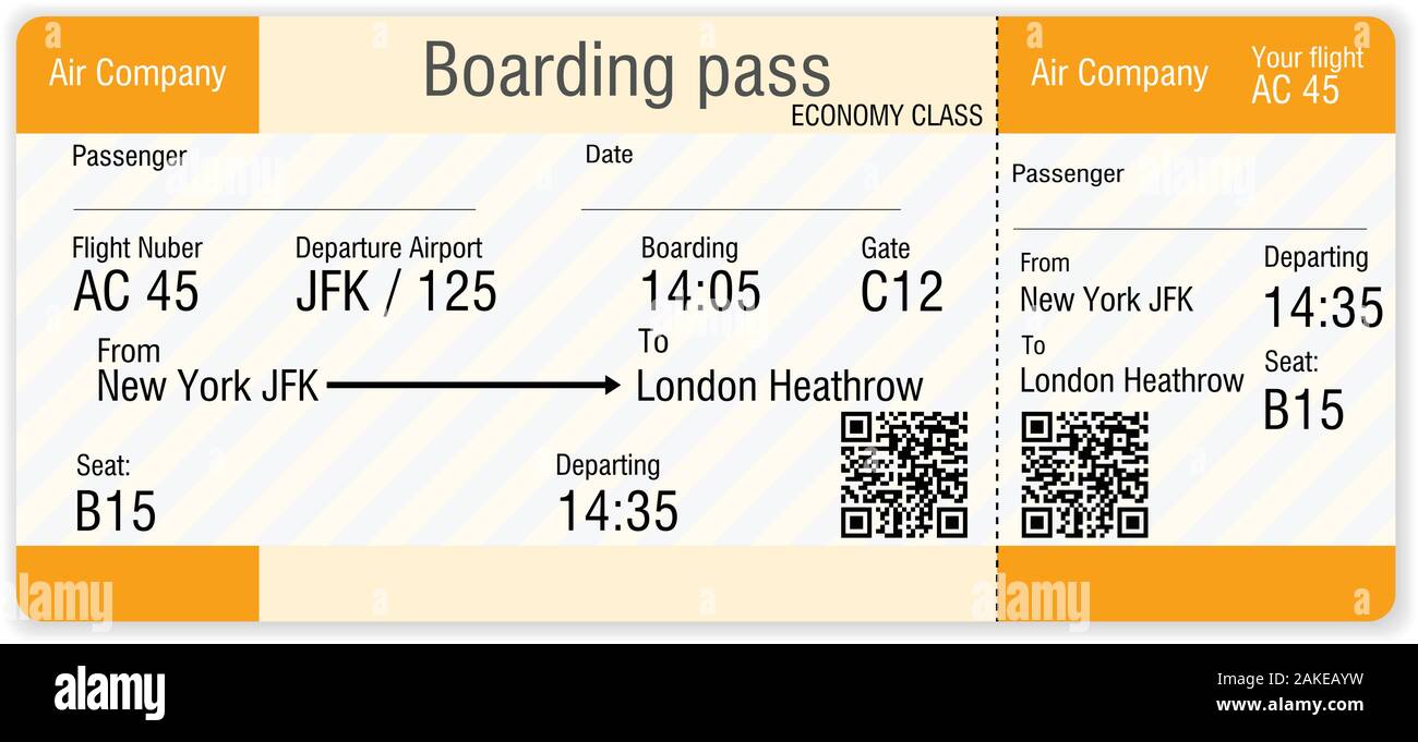 Boarding pass on a white background. Vector illustration Stock Vector ...