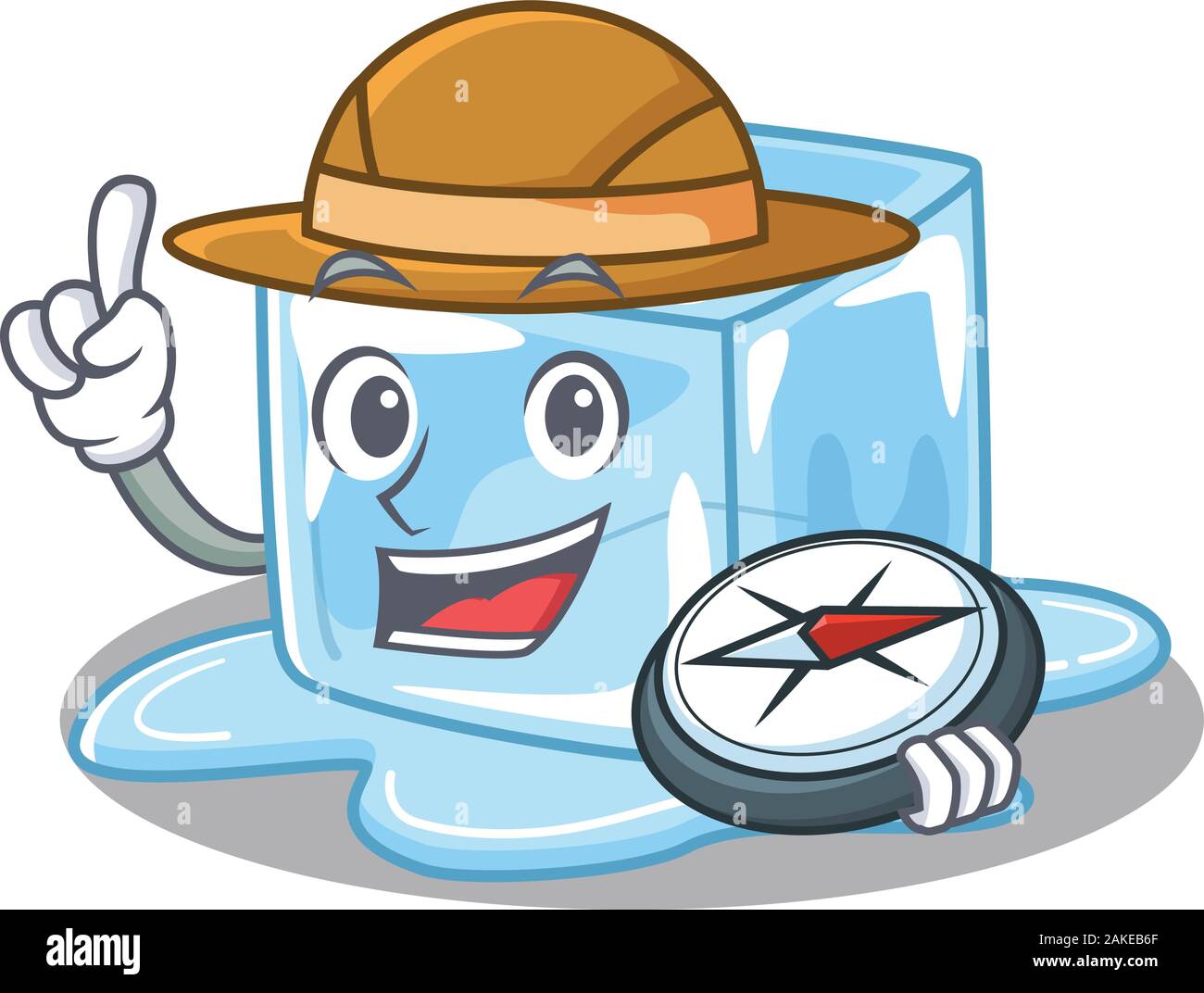 Ice cube stylized Explorer having a compass Stock Vector Image & Art ...