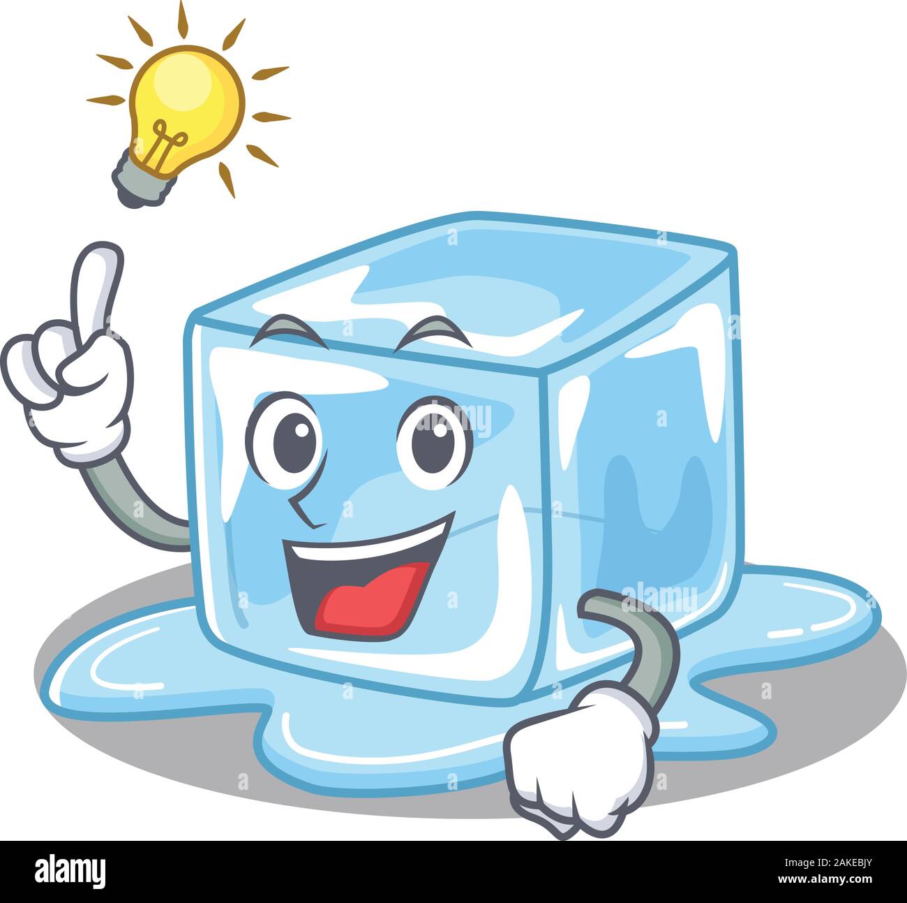 Have an idea gesture of ice cube cartoon character design Stock Vector ...