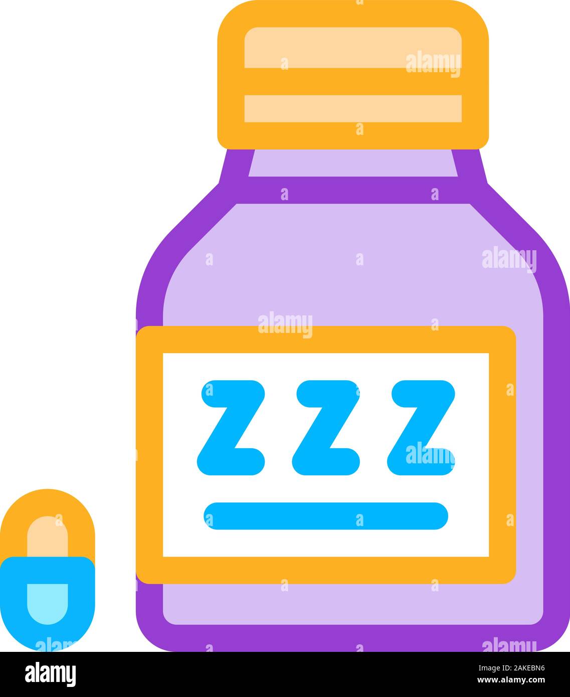 Bottle Insomnia Pills Icon Outline Illustration Stock Vector Image ...