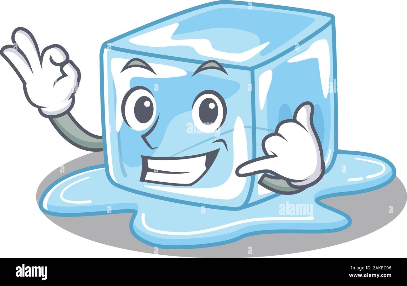 Call me funny ice cube mascot picture style Stock Vector Image & Art ...