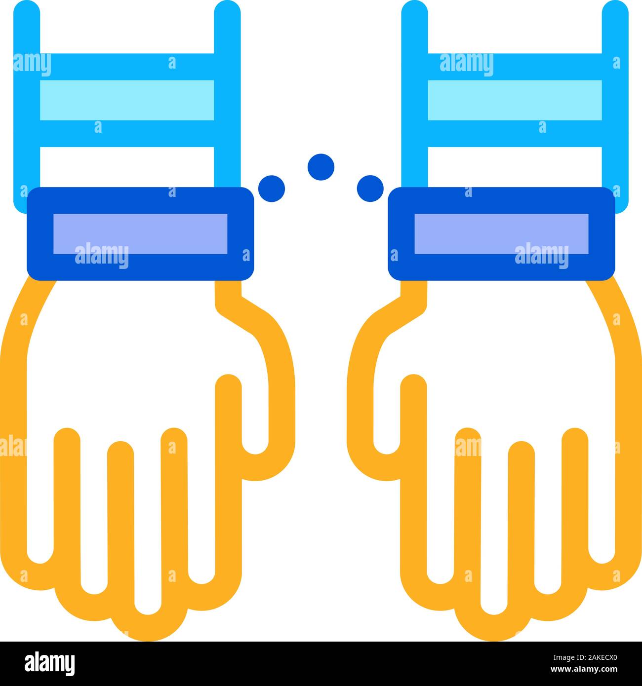 Criminal Hands In Irons Icon Outline Illustration Stock Vector Image ...