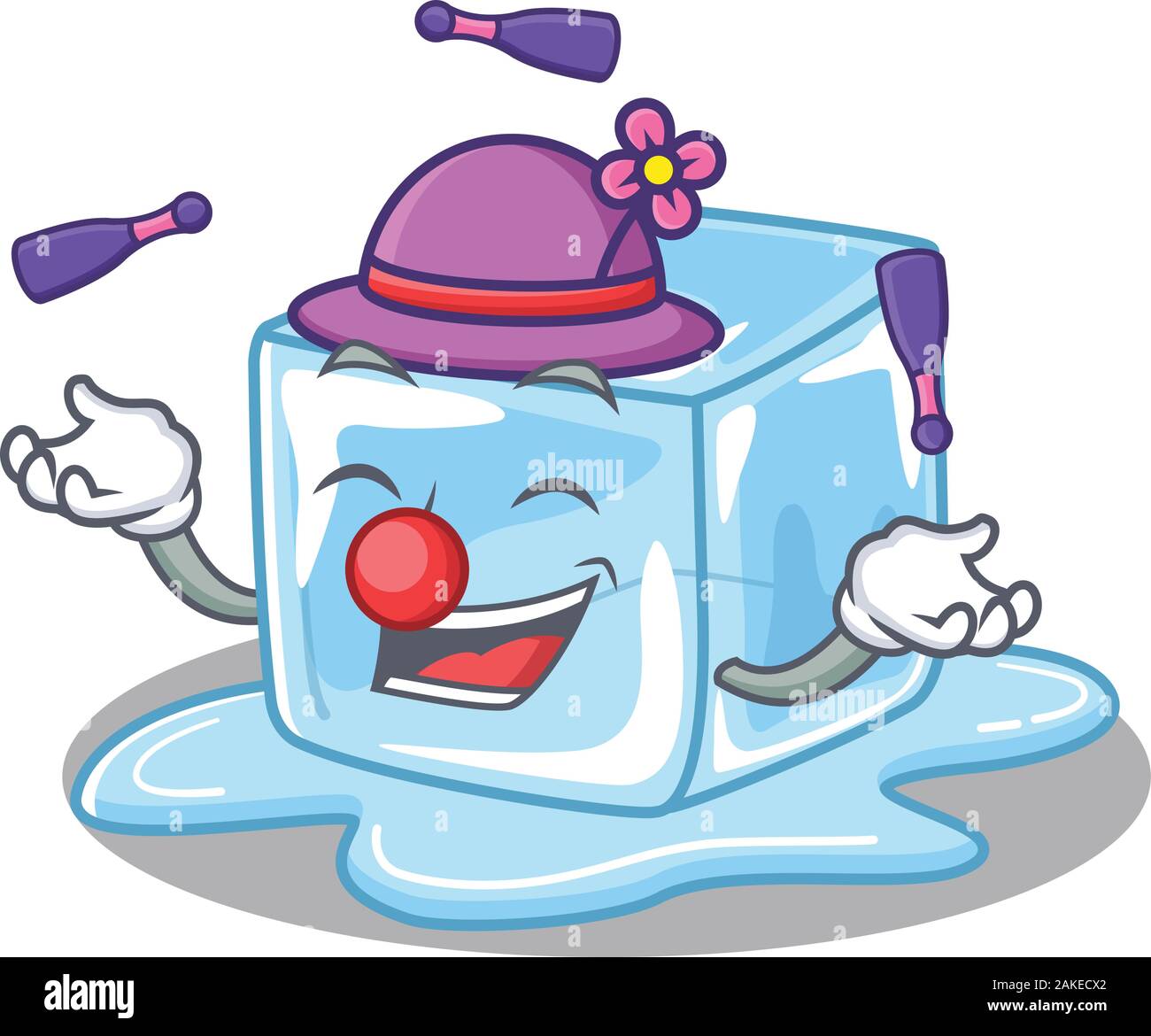 Smart ice cube cartoon character design playing Juggling Stock Vector ...
