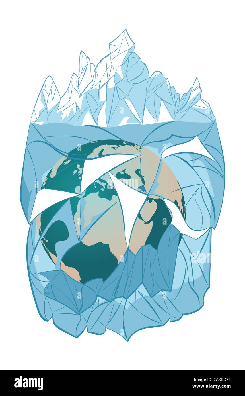 Huge iceberg with frozen planet inside of it Stock Vector Image & Art ...