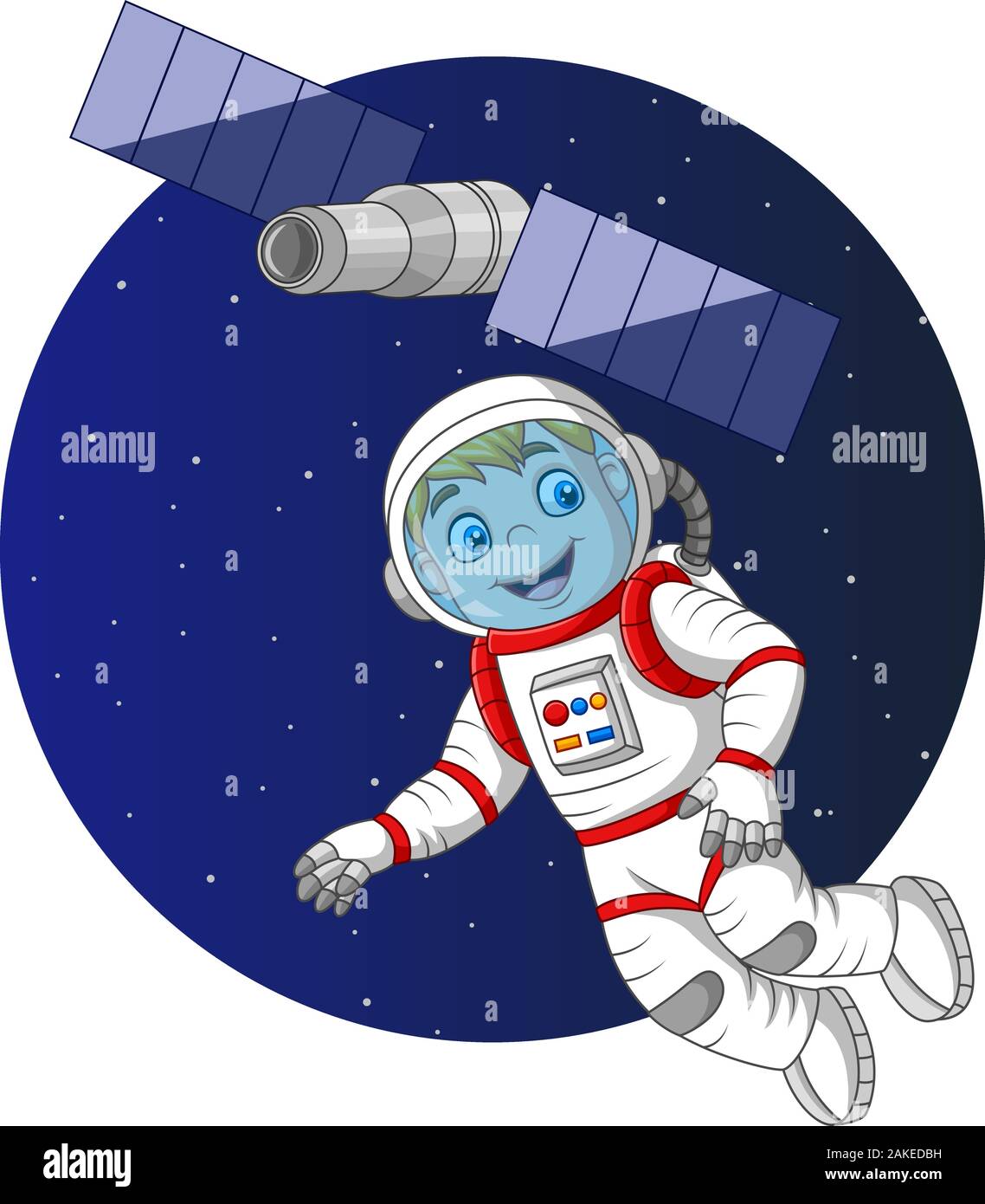 Cartoon boy astronaut flying in space Stock Vector Image & Art - Alamy