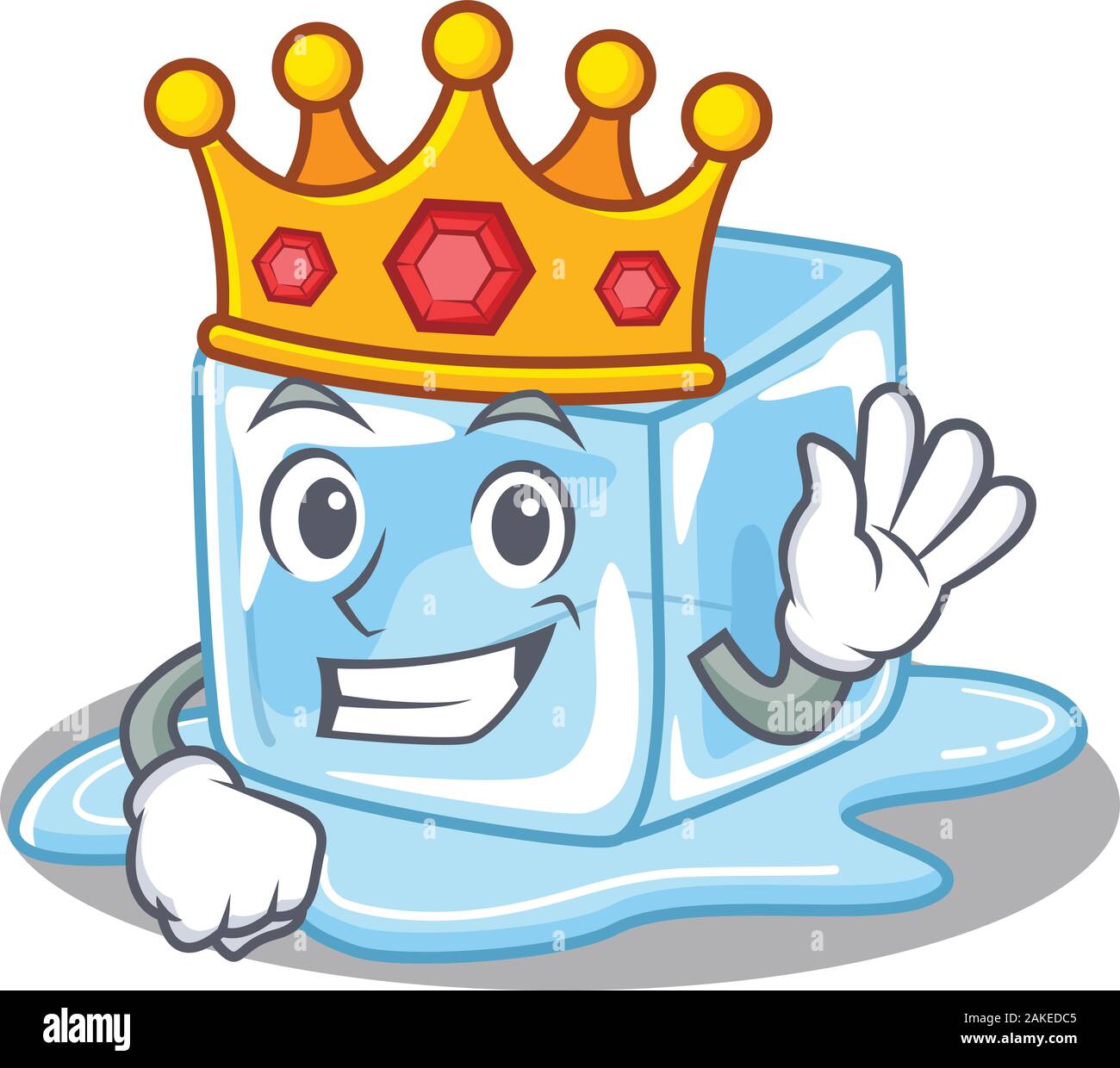 A stunning of ice cube stylized of King on cartoon mascot style Stock ...