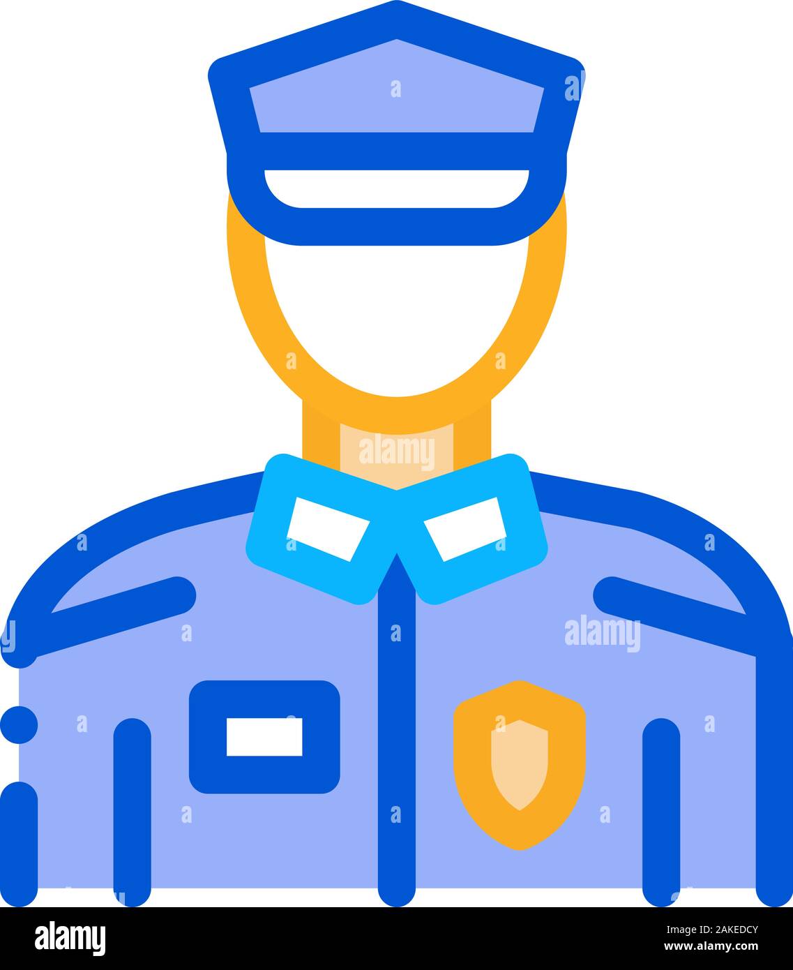 Policeman In Police Suit Icon Outline Illustration Stock Vector Image ...