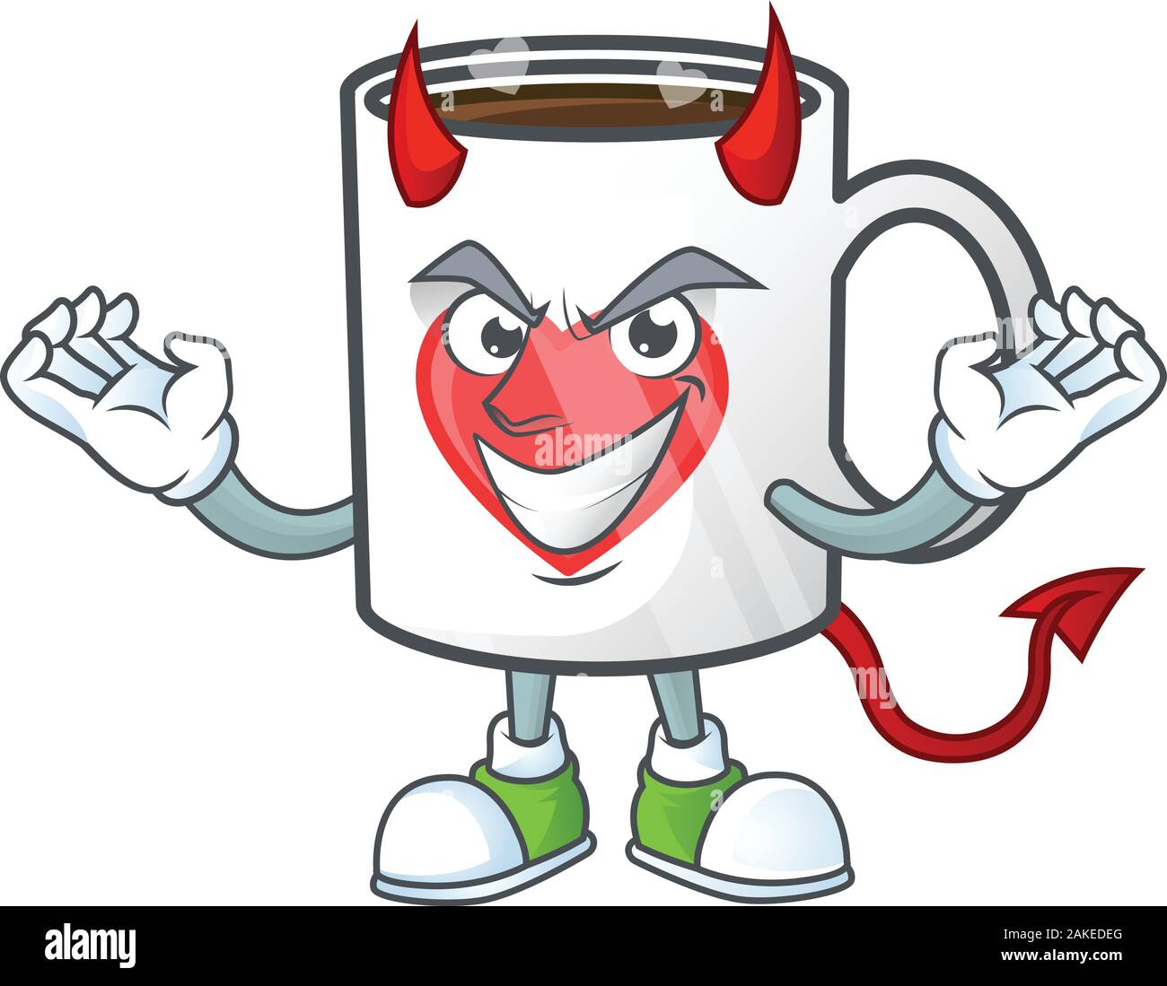 Devil cup coffee love Cartoon character design Stock Vector Image & Art ...