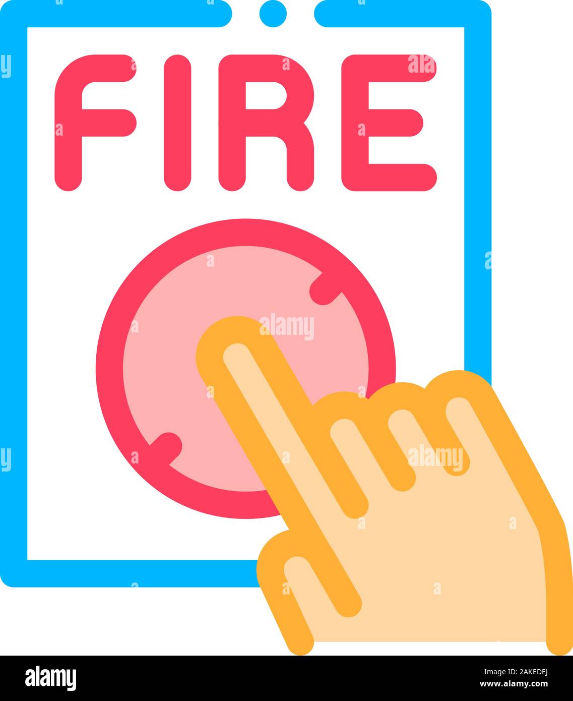 Hand Push Fire Button Icon Outline Illustration Stock Vector Image ...