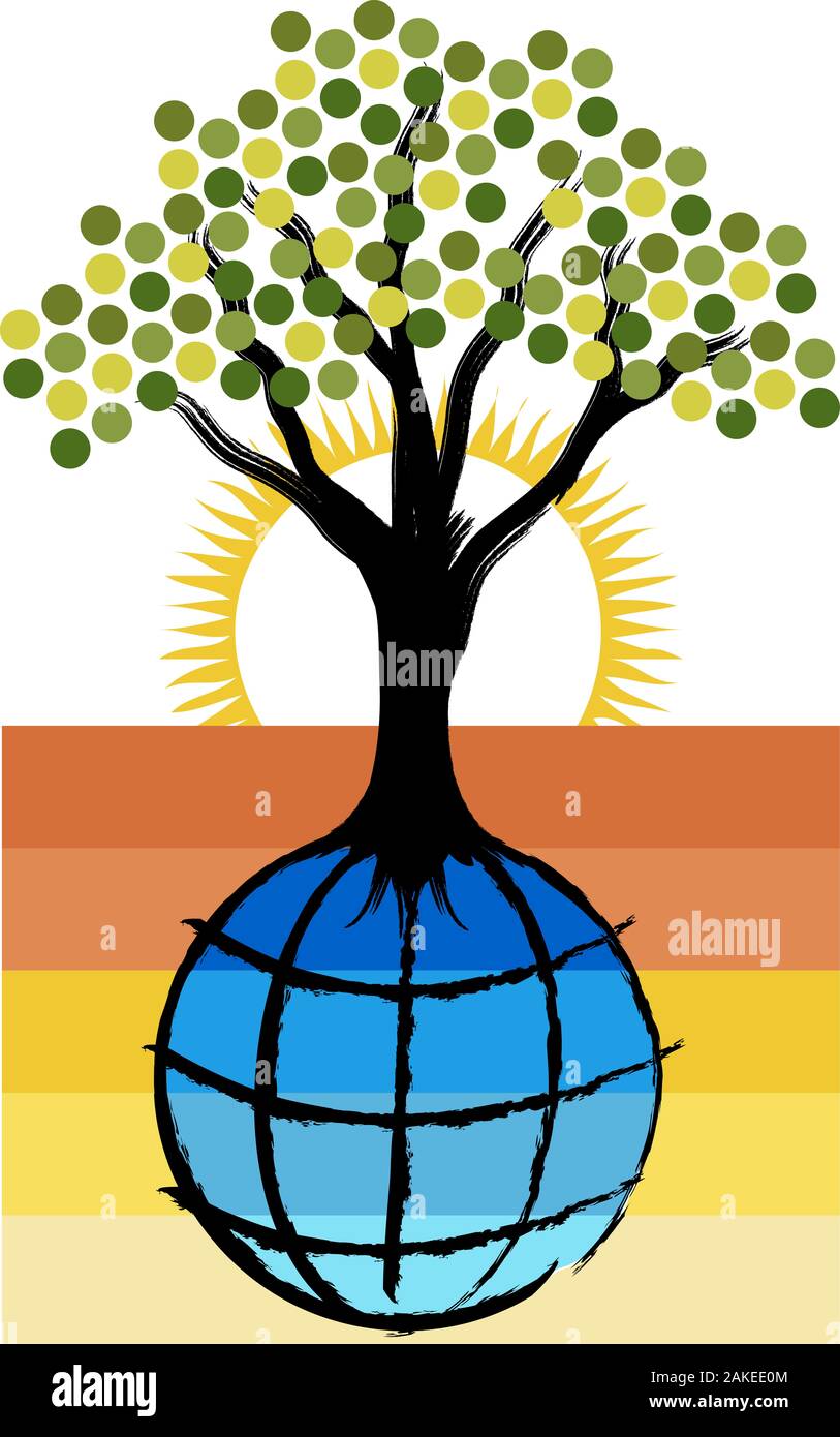 globe tree logo Stock Photo - Alamy