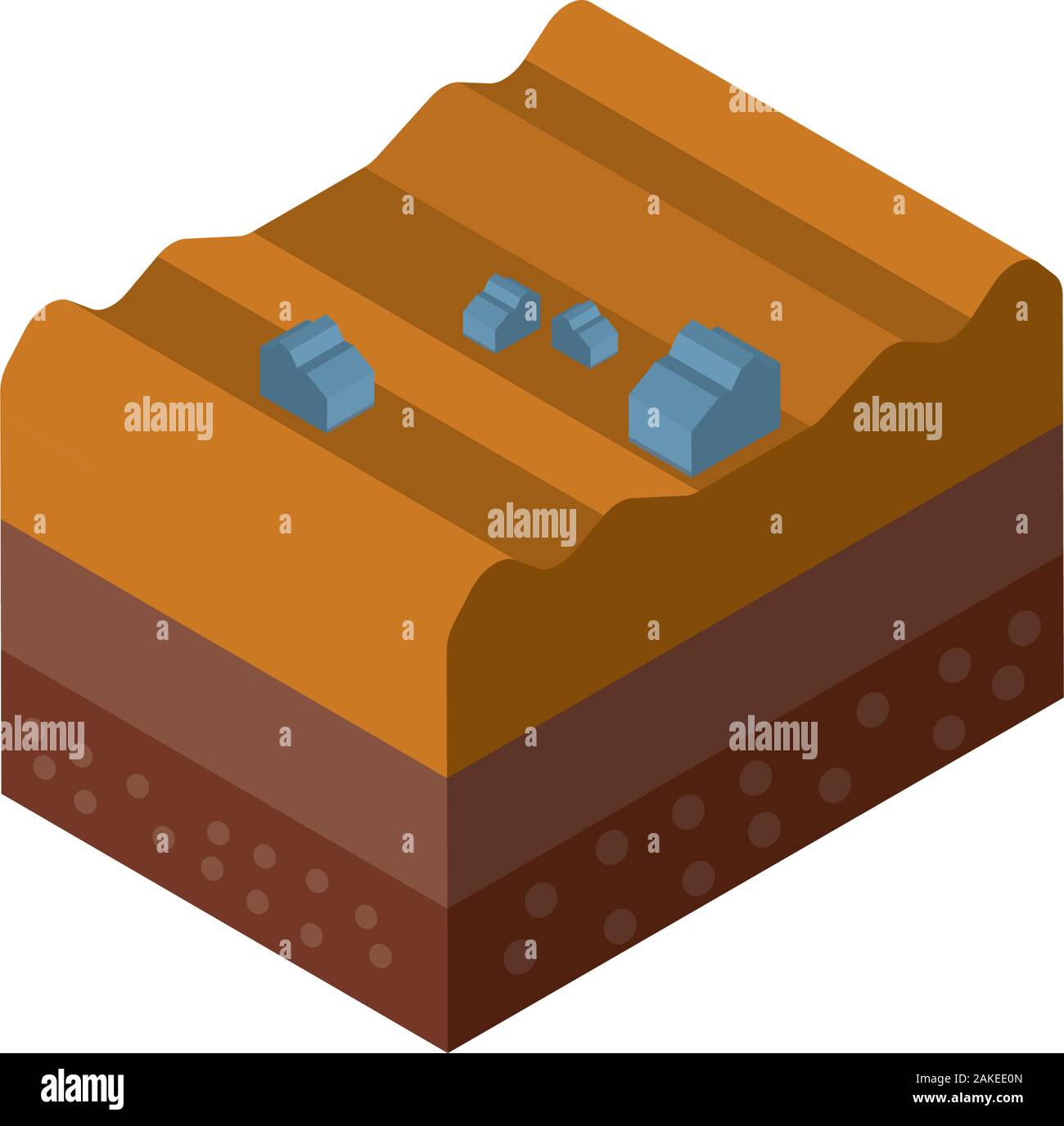 Isometric earth and stones design, Nature element eco ecology ...