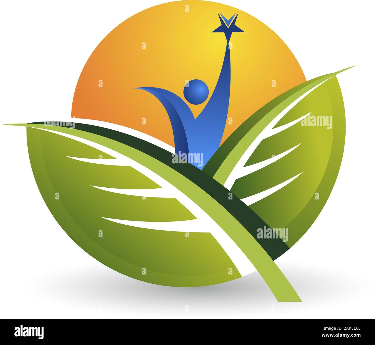 active human leaf logo Stock Photo - Alamy